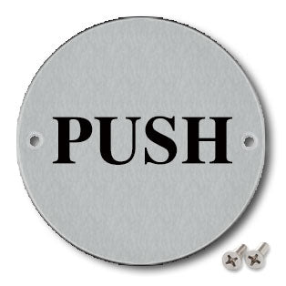 Satin Anodised Aluminium PUSH Sign - Direct Signs