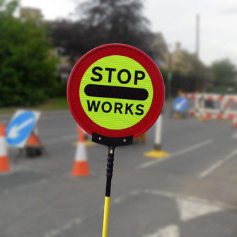 Stop Works Fold Up Lollipop inc Bag - Direct Signs