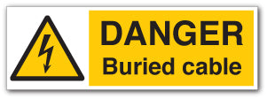 DANGER Buried Cable Signs - Direct Signs